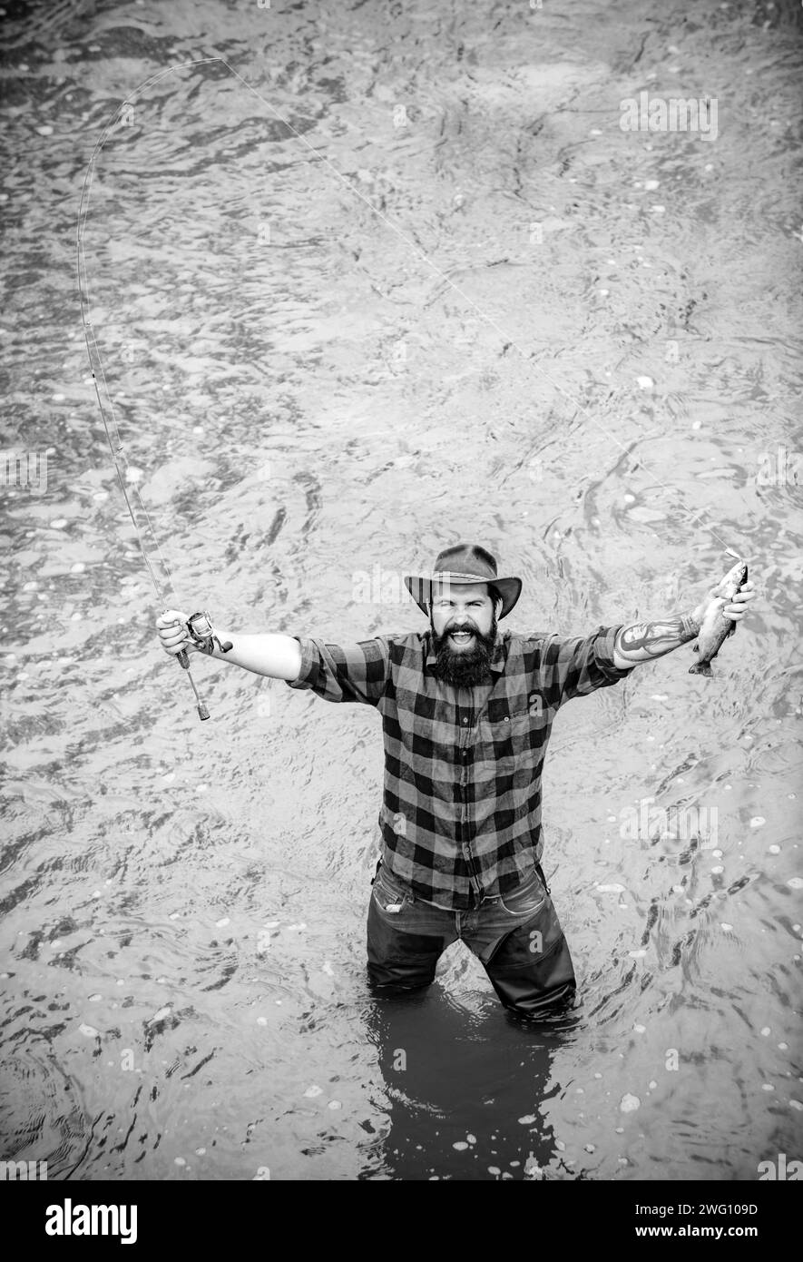 Amazed happy guy in Black and White Stock Photos & Images - Alamy