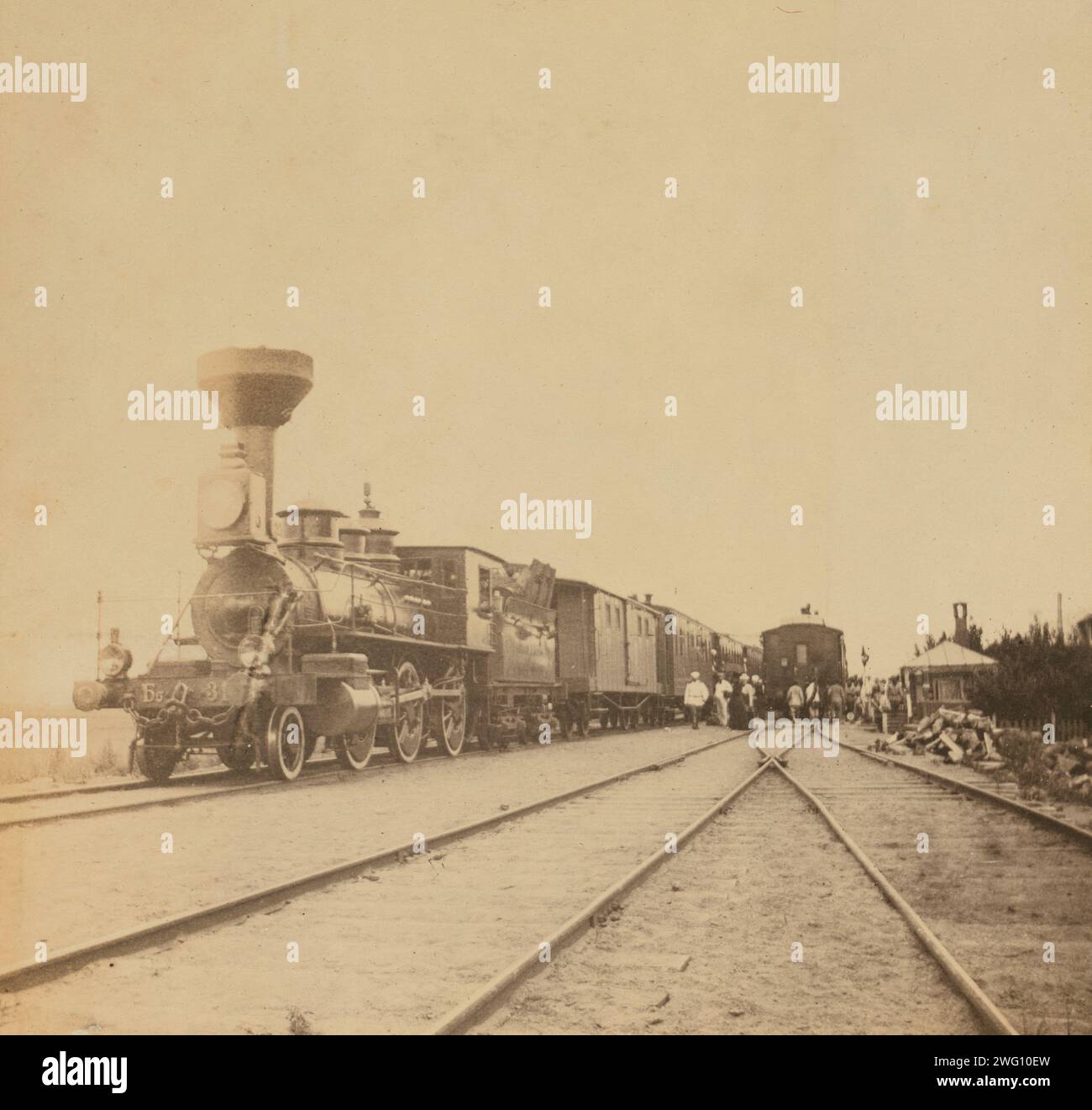 A train on the Ussuri line of the Trans-Siberian railway, between ...