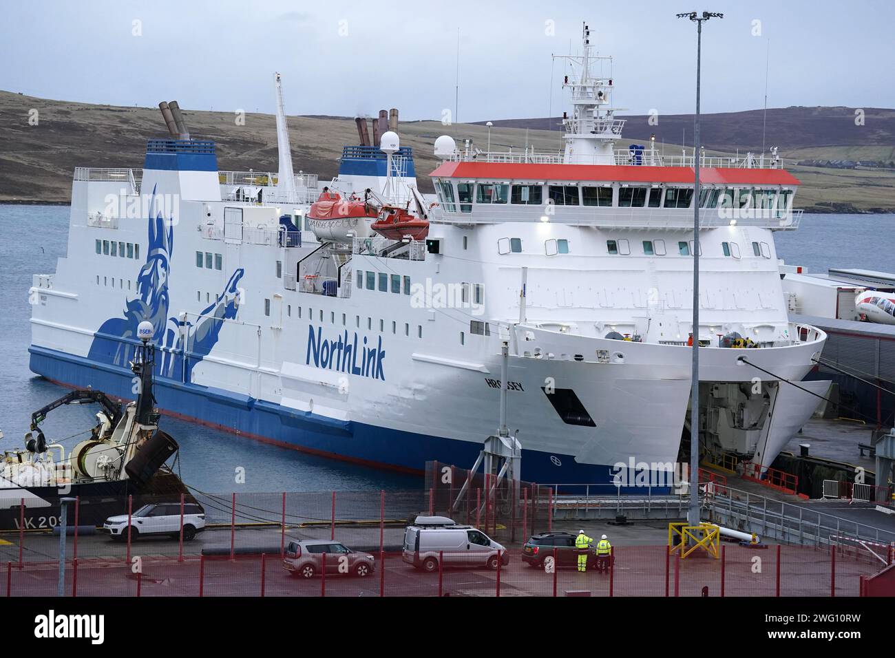 The Northlink MV Hrossey vehicle and passenger ferry at the ferry ...
