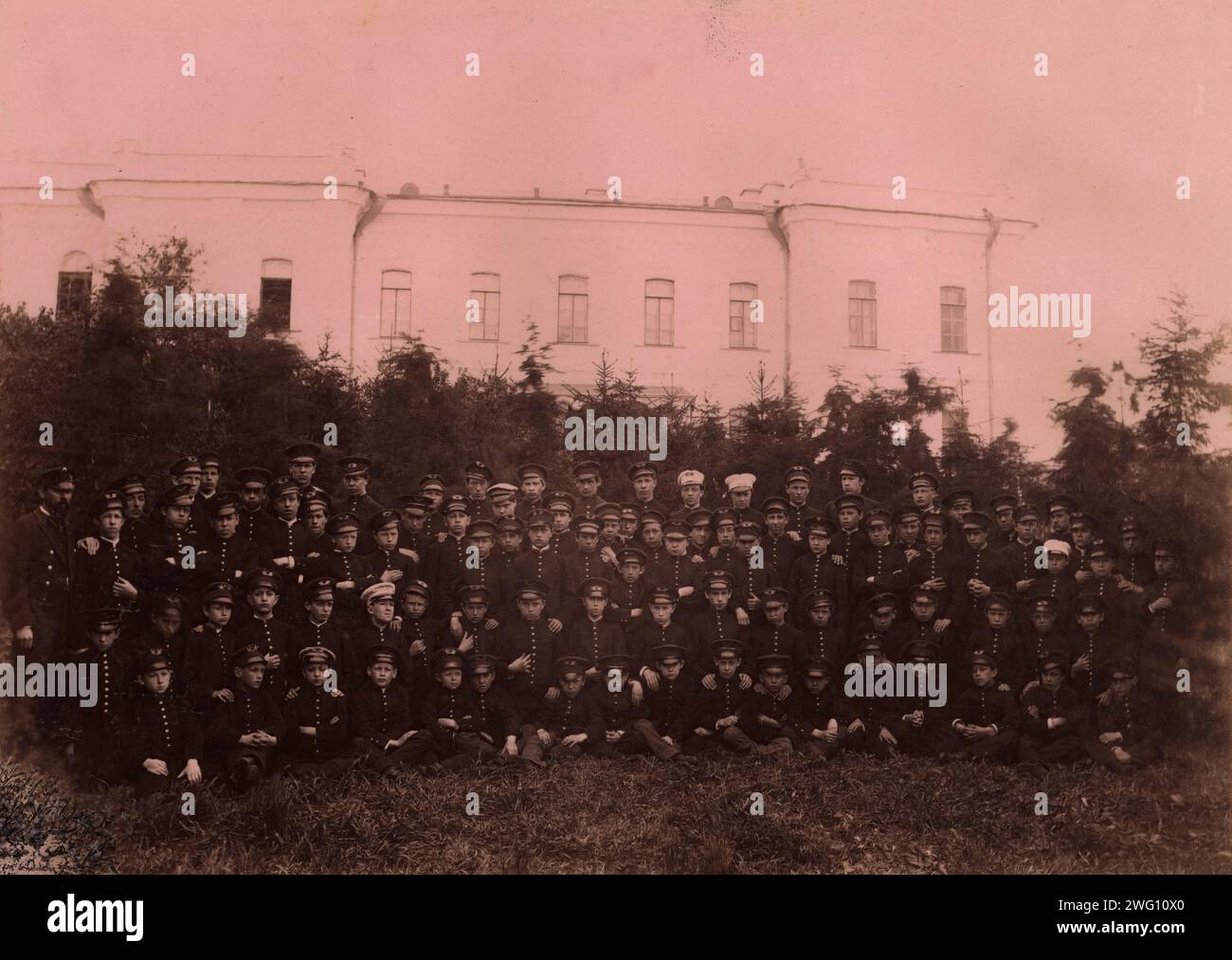 Group of Pupils in the First Four Grades in the School Garden, 1889 ...