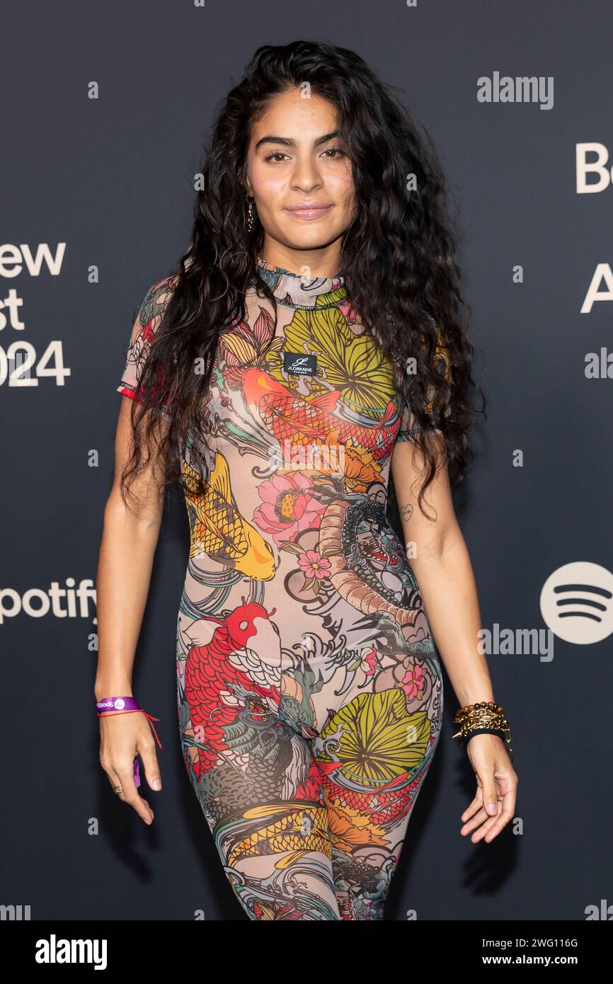 Los Angeles, USA. 01st Feb, 2024. Jessie Reyez attends the arrivals of Spotify's 2024 Best New ...