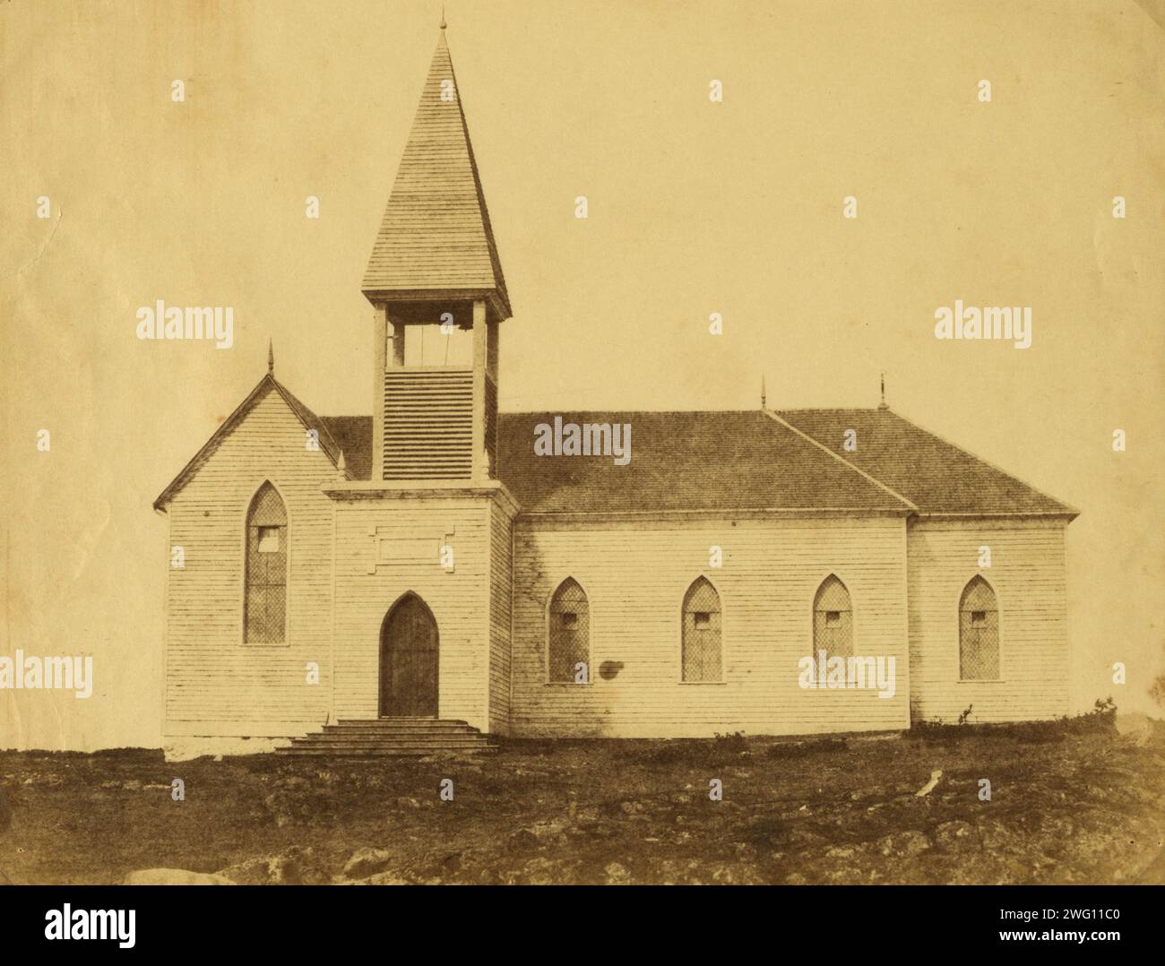 Exterior view of church, in the community around Fort Victoria on ...