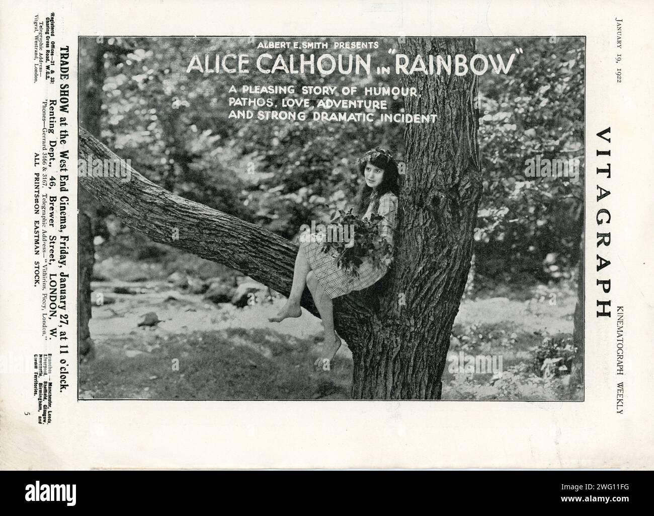 British Trade Ad for ALICE CALHOUN in RAINBOW 1921 director EDWARD JOSÉ ...