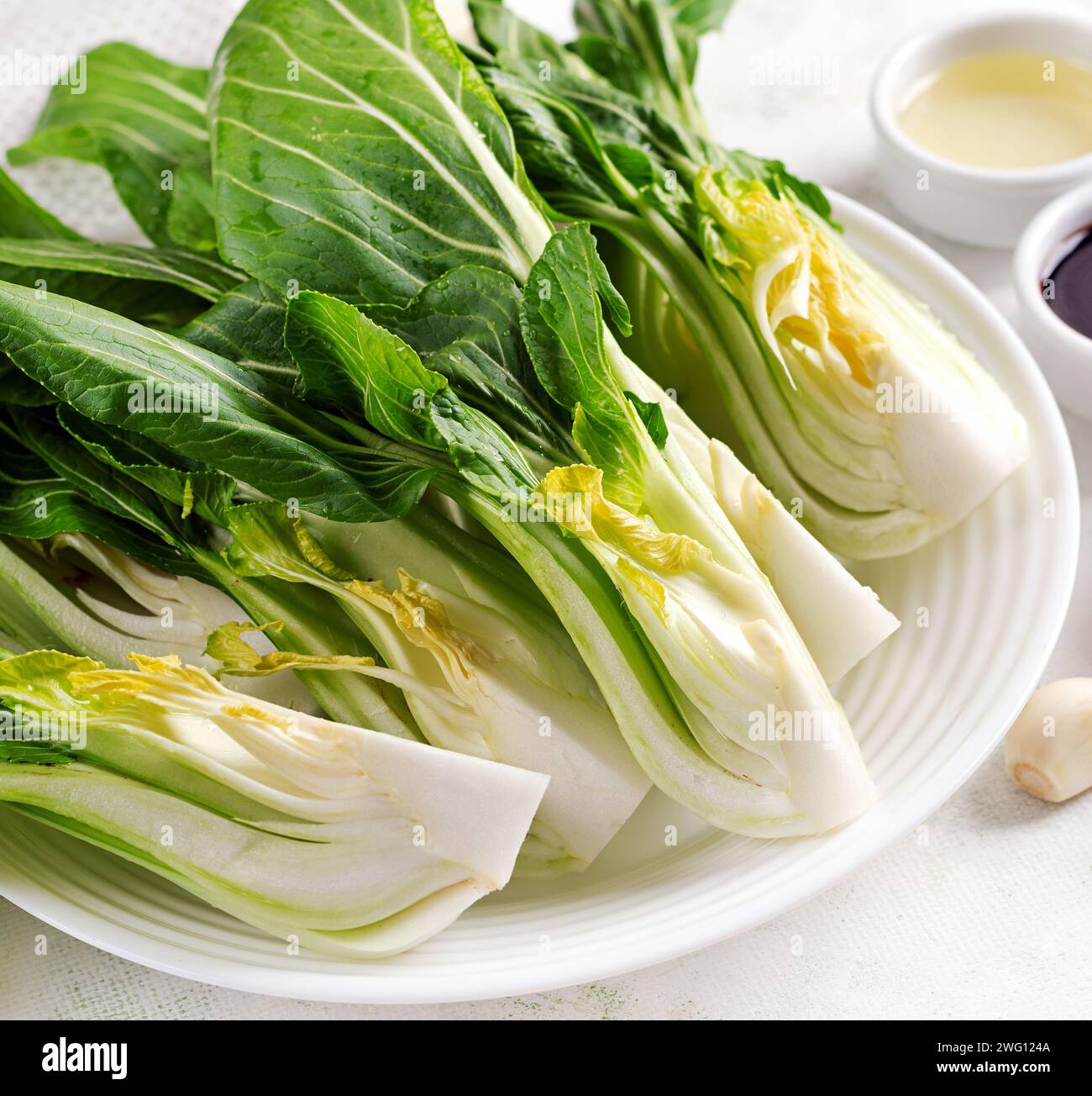Organic and fresh bok choy or pak choi or pok choi.Brassica rapa ...