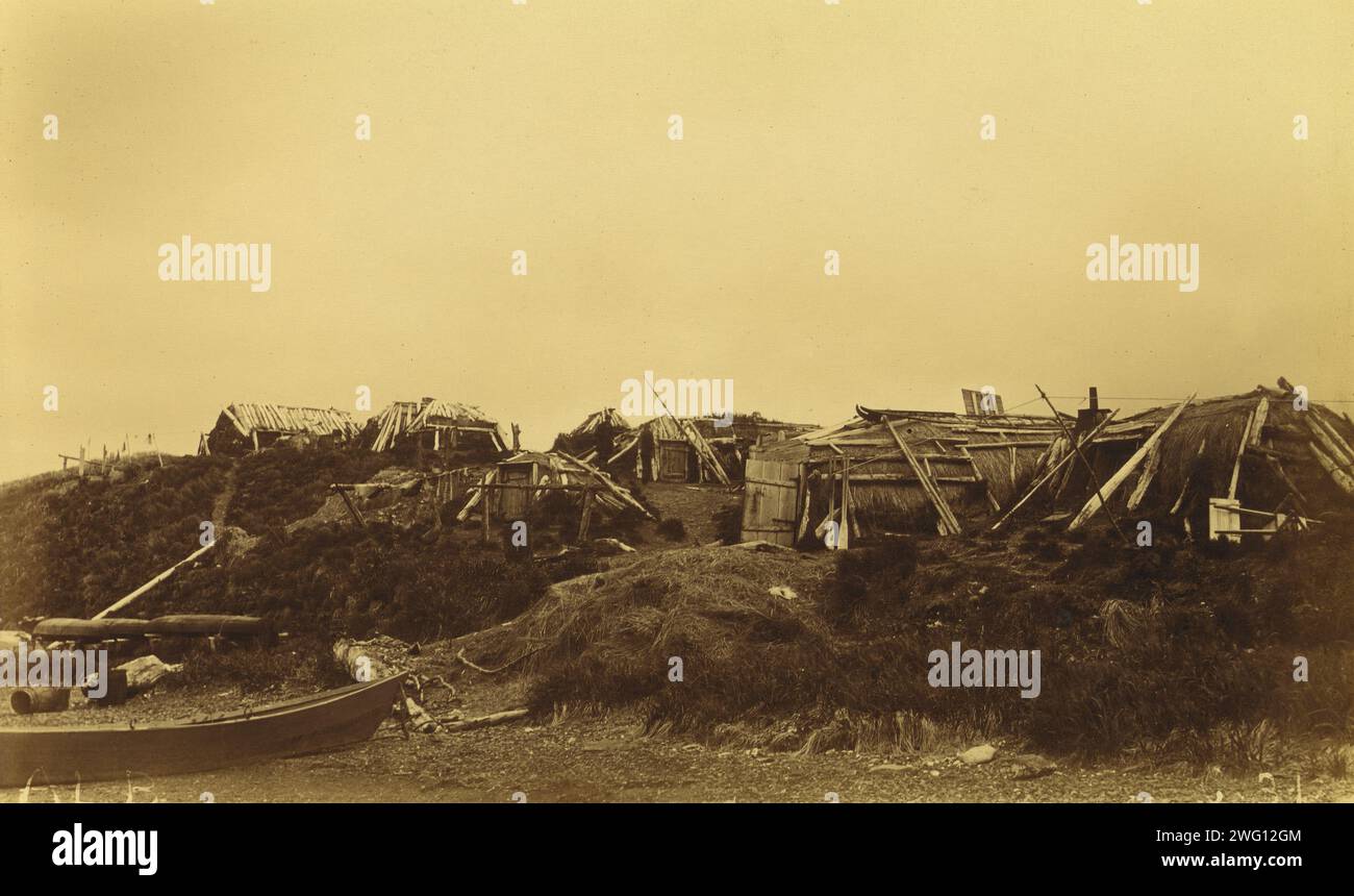 View of dwellings at native village,1894 and 1895 Stock Photo - Alamy