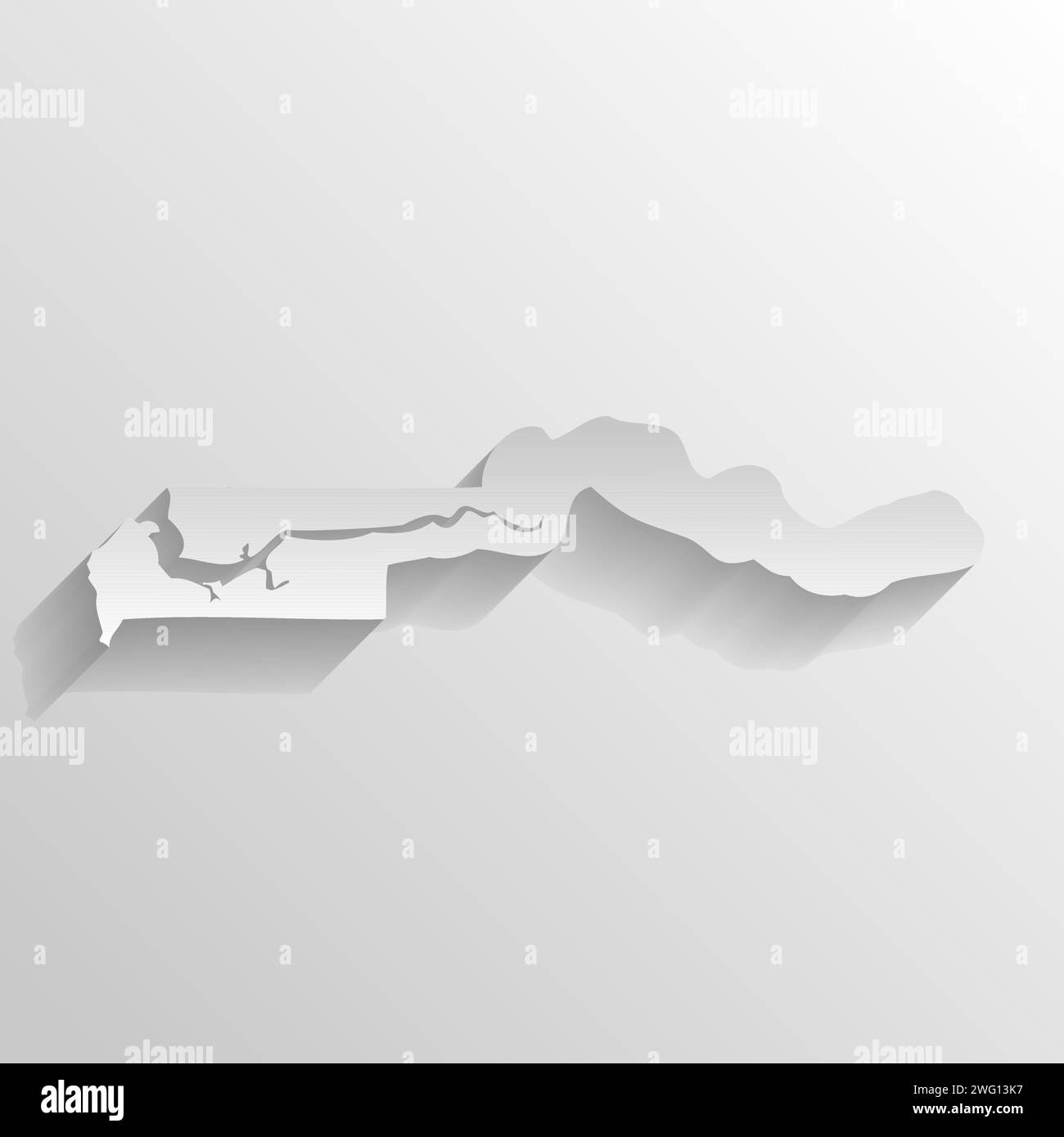 Gambia country silhouette. High detailed map. White country silhouette ...