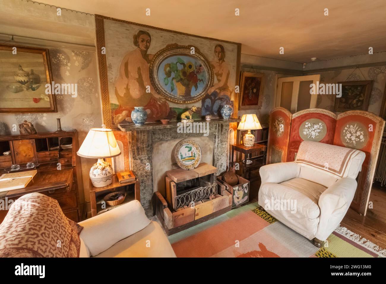 England, Sussex, East Sussex, West Firle, Charleston House Museum, Home ...