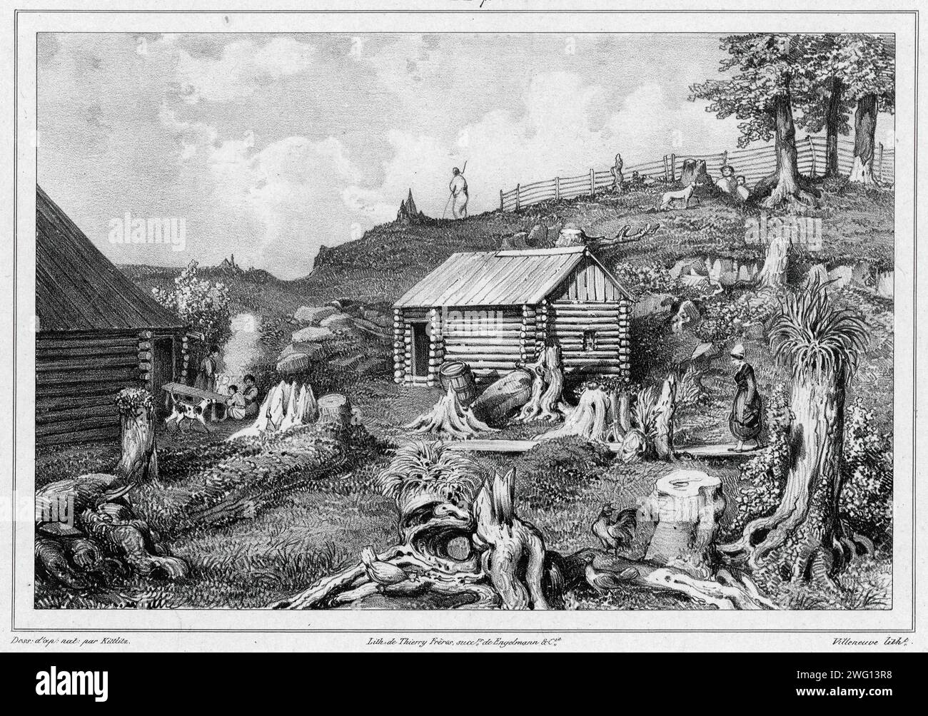 View taken in the Russian colony of Novo-Arkhangelsk (Sitkha island ...