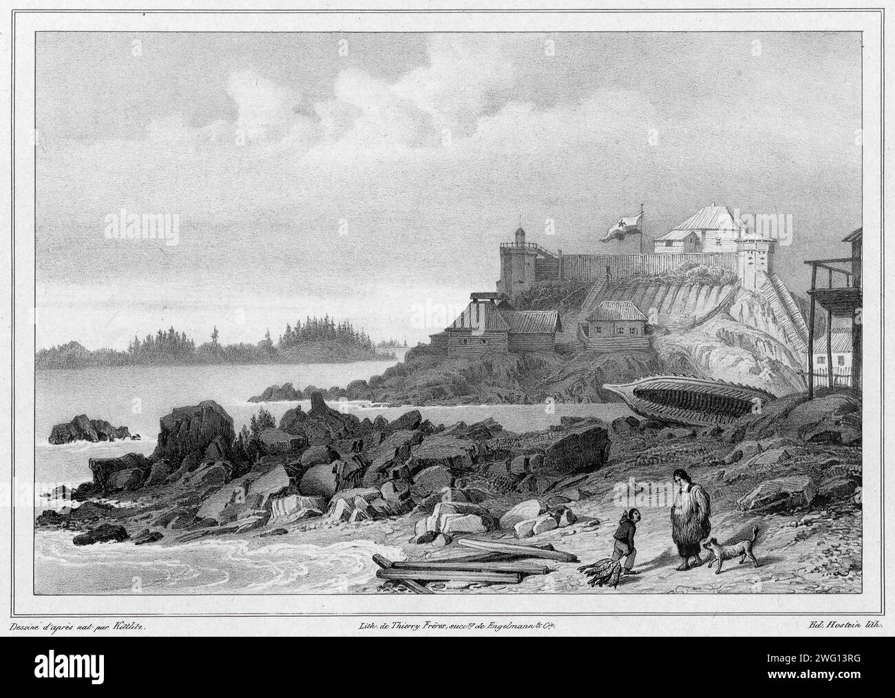 Settlement of Novo-Arkhangel'sk (Sitka Island), Northwest Coast of ...