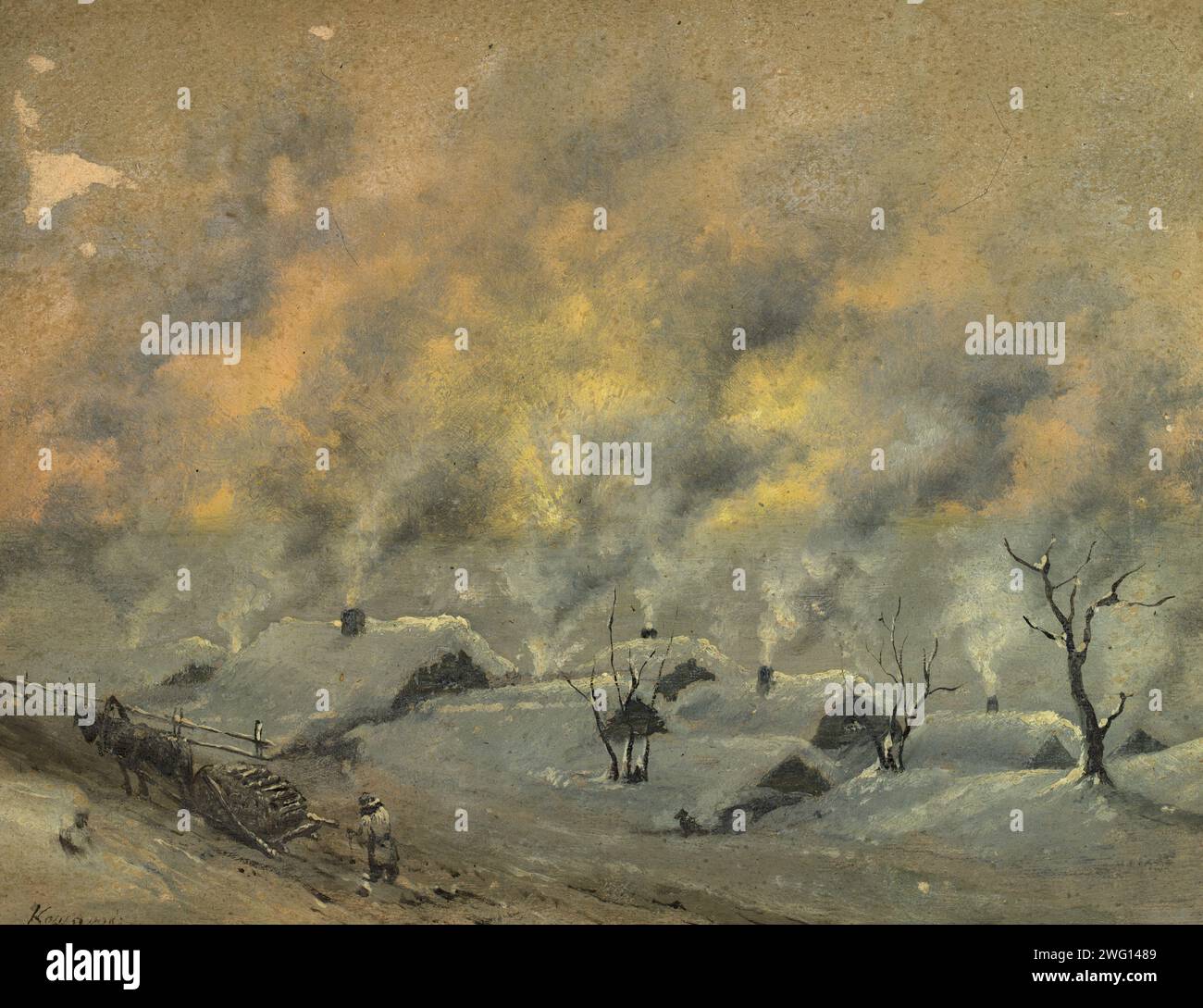 View of a Village in the Barabinsk Steppe in Winter, 1880-1897. From a ...