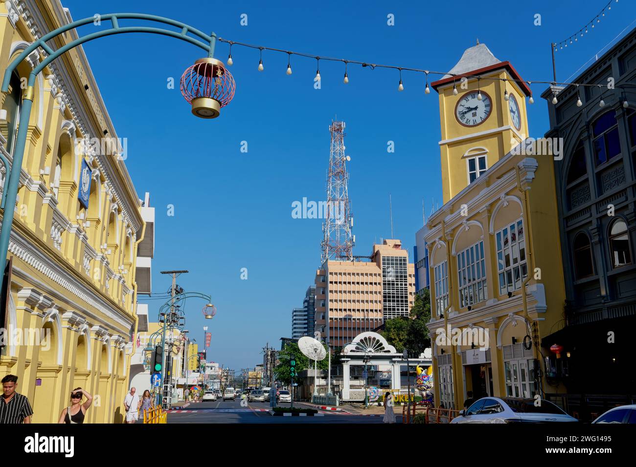 The old Standard Chartered Bank bldg. (l) and the Phromthep Clocktower ...