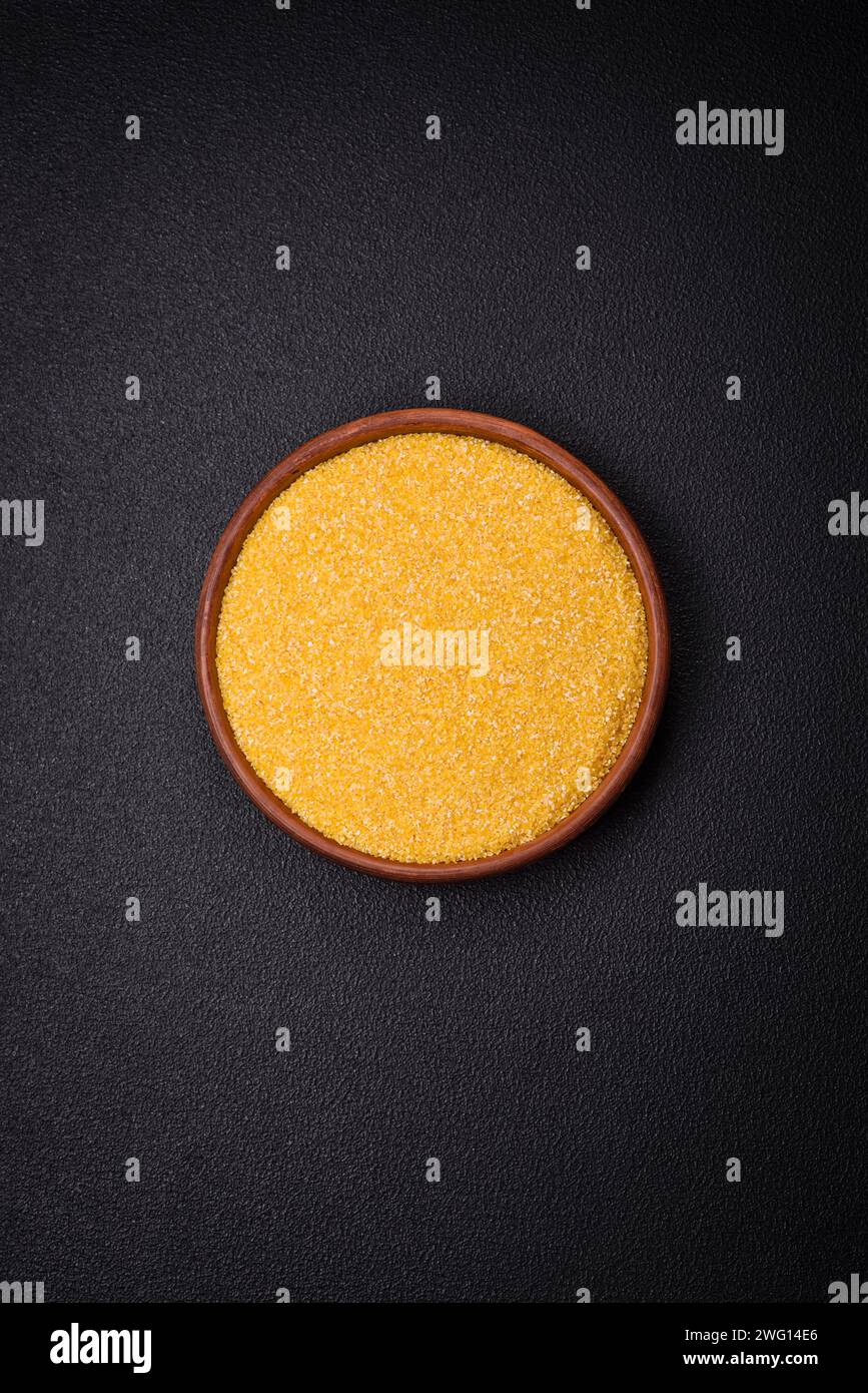 Corn grains or particles are yellow in color when raw. Cooking ...