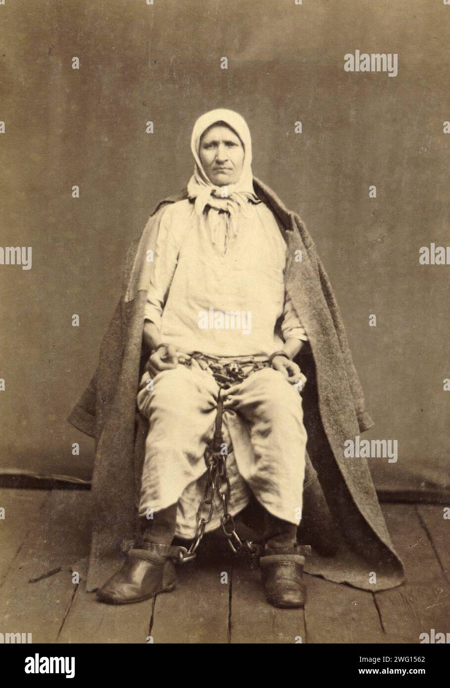 A Female Hard Labor Convict in Arm and Leg Shackles, 1891. One of 74 ...