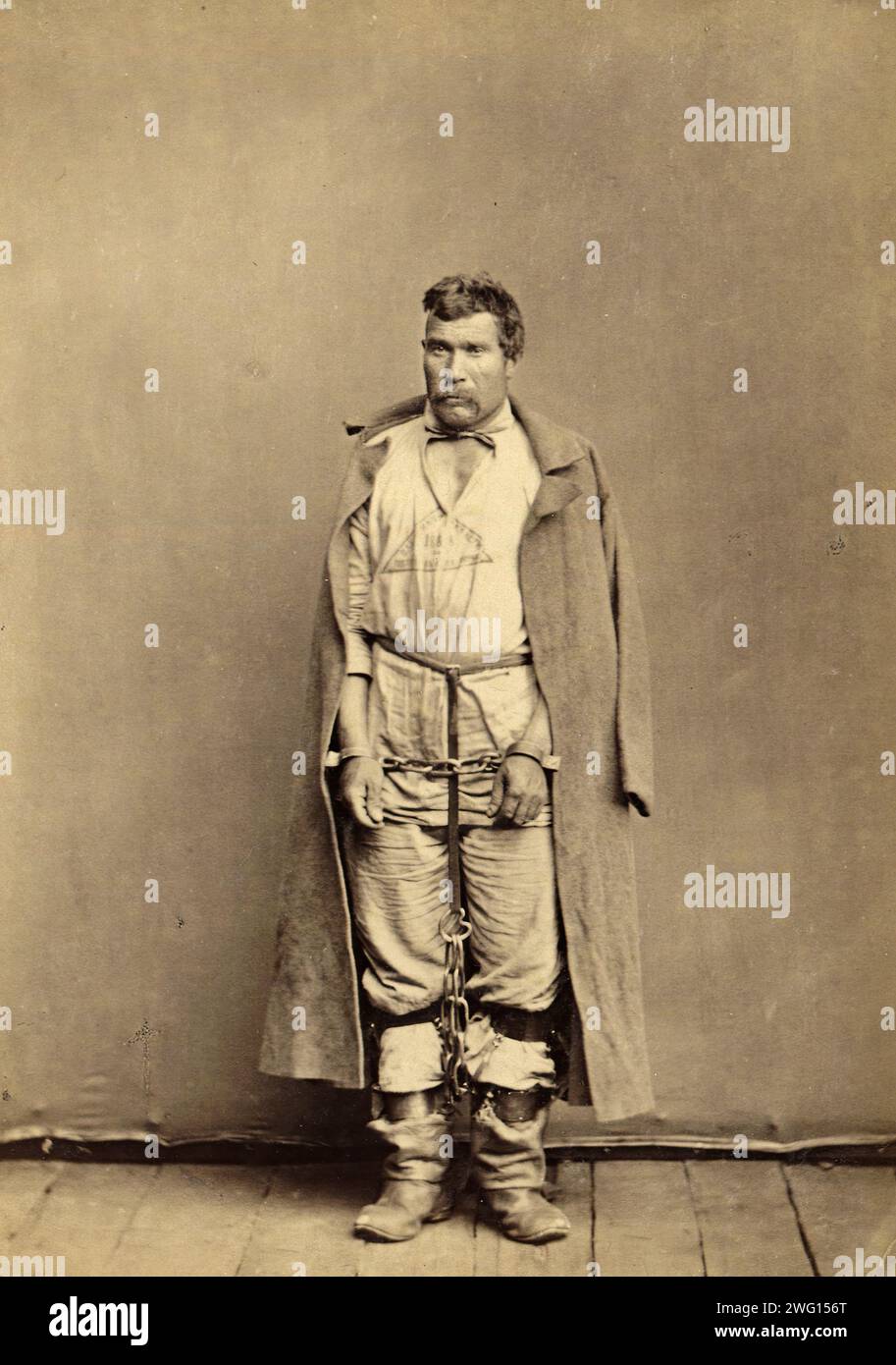 A Male Hard Labor Convict in Arm and Leg Shackles, 1891. One of 74 ...