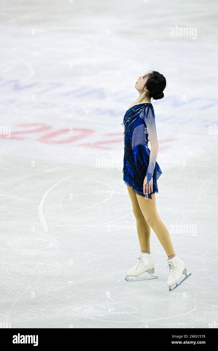 Hongyi CHEN (CHN), during Women Free Skating, at the ISU Four ...