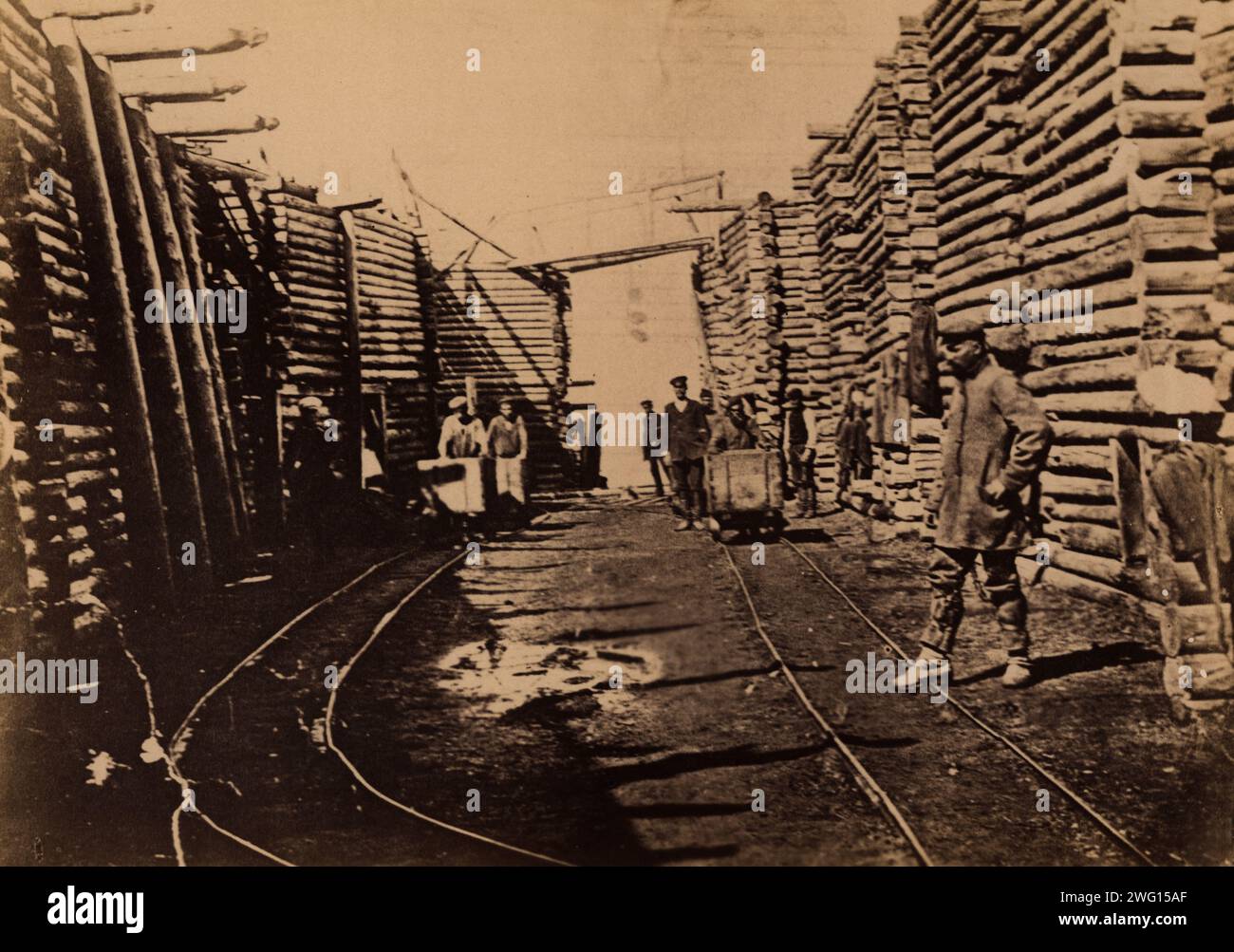Exiled Convicts Hauling Coal in the Yards of the Due Coal Mine, 1880 ...