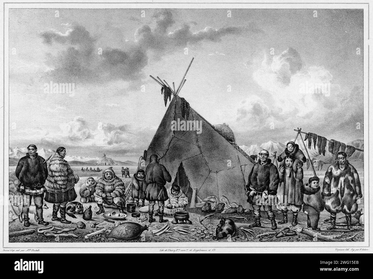 Chukchis, Northeast Coast of Asia, 19th century. One of 65 lithographs ...