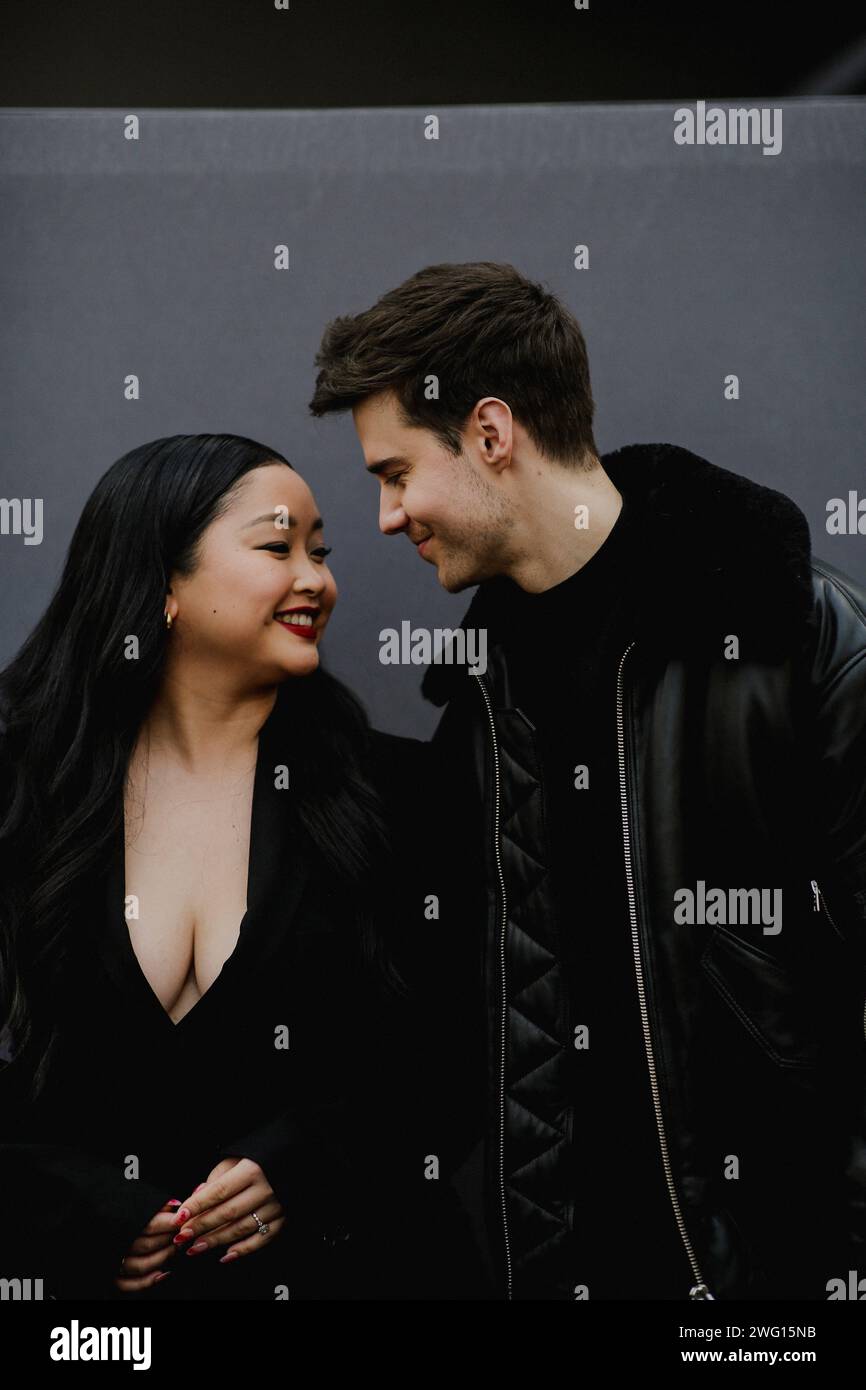 Paris, France. 24th Jan, 2024. Street style, Lana Condor and Anthony de ...