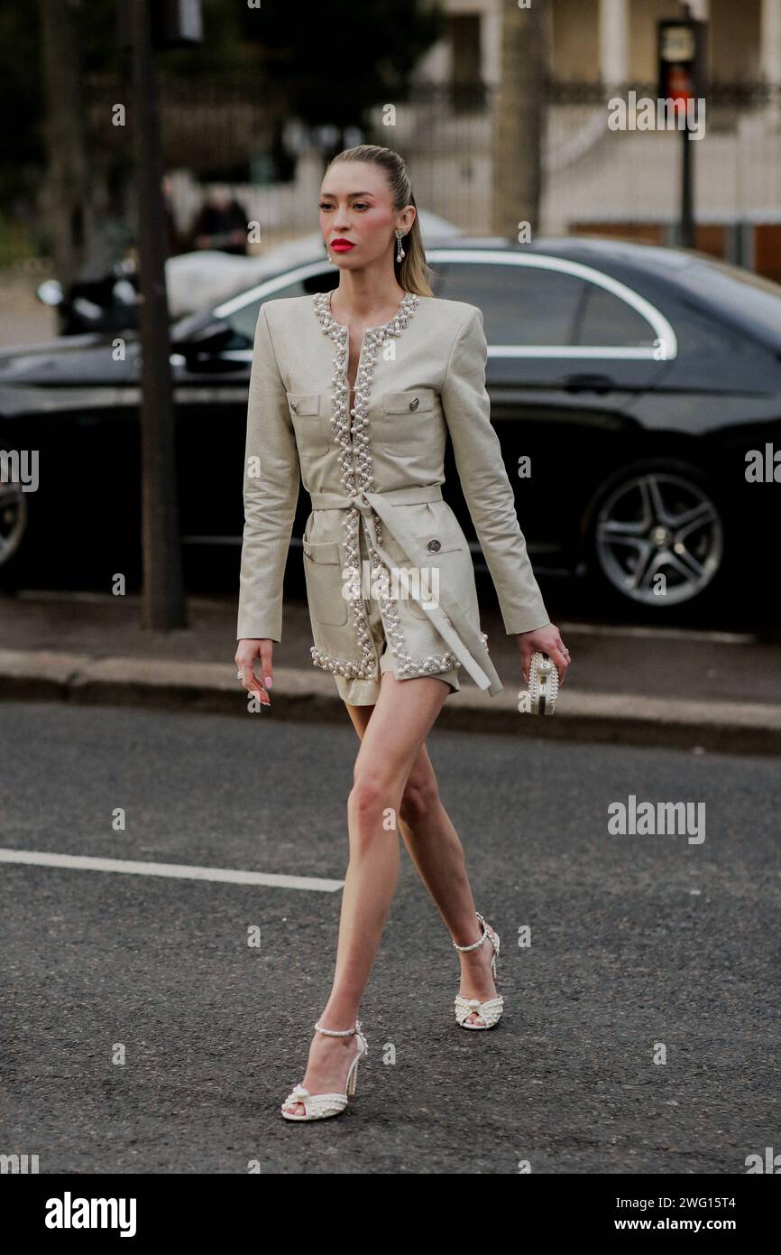 Paris, France. 24th Jan, 2024. Street style, Renee Elizabeth Blythewood ...