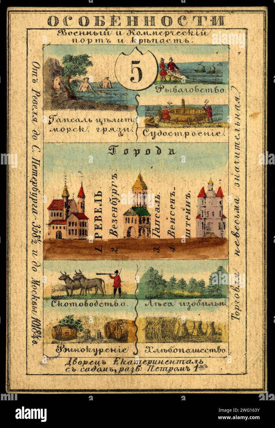 Estland Province, 1856. This card is one of a souvenir set of 82 illustrated cards-one for each ...