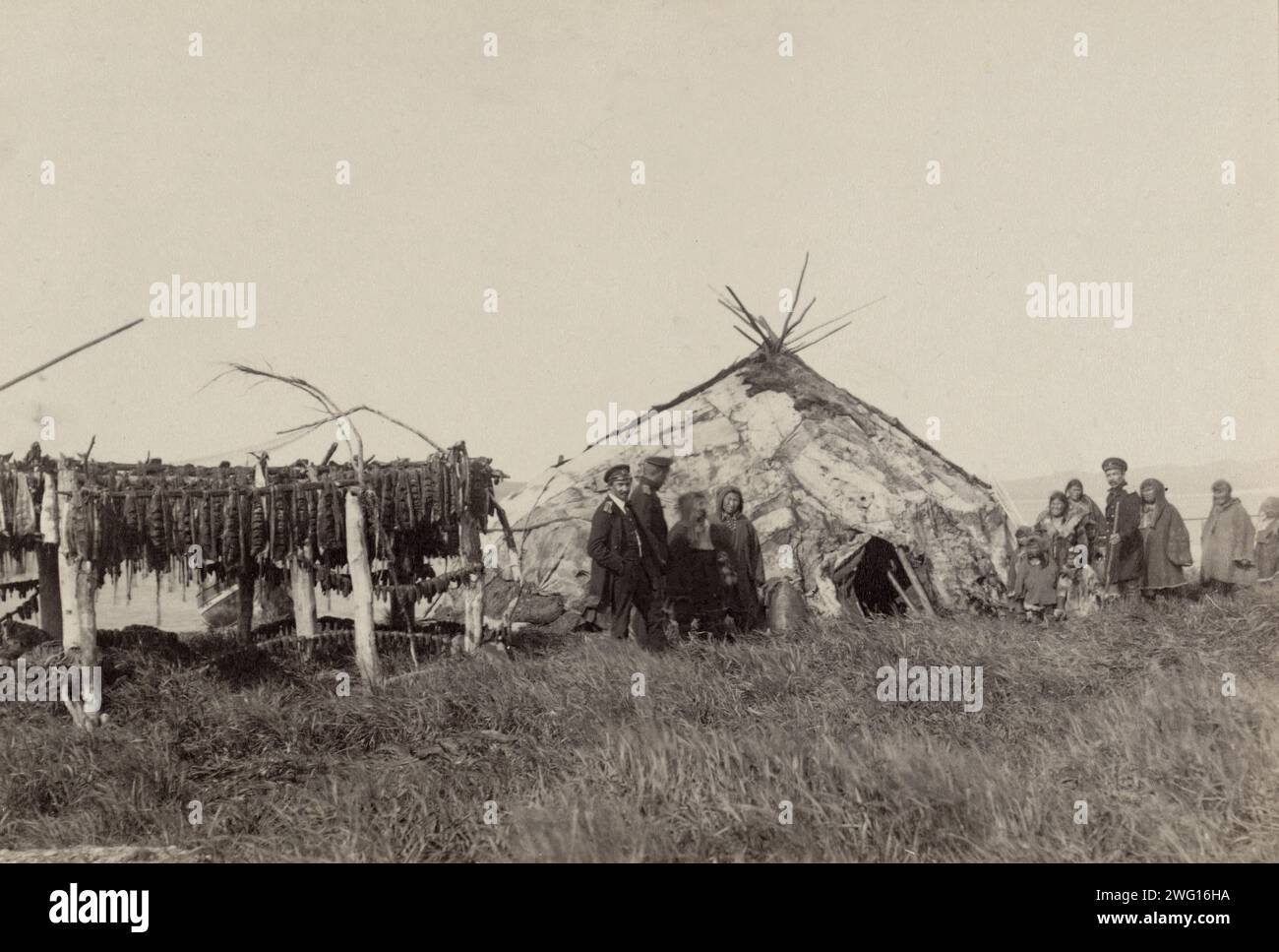 Chukchi Yurt and Fish-Curing, 1889. From a collection consisting of an ...