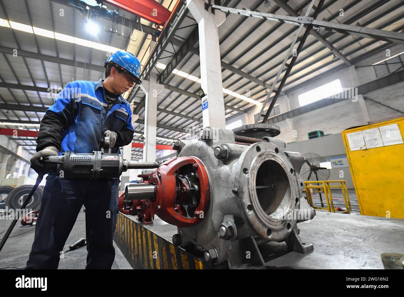 Changsha, China's Hunan Province. 1st Feb, 2024. A staff member works ...