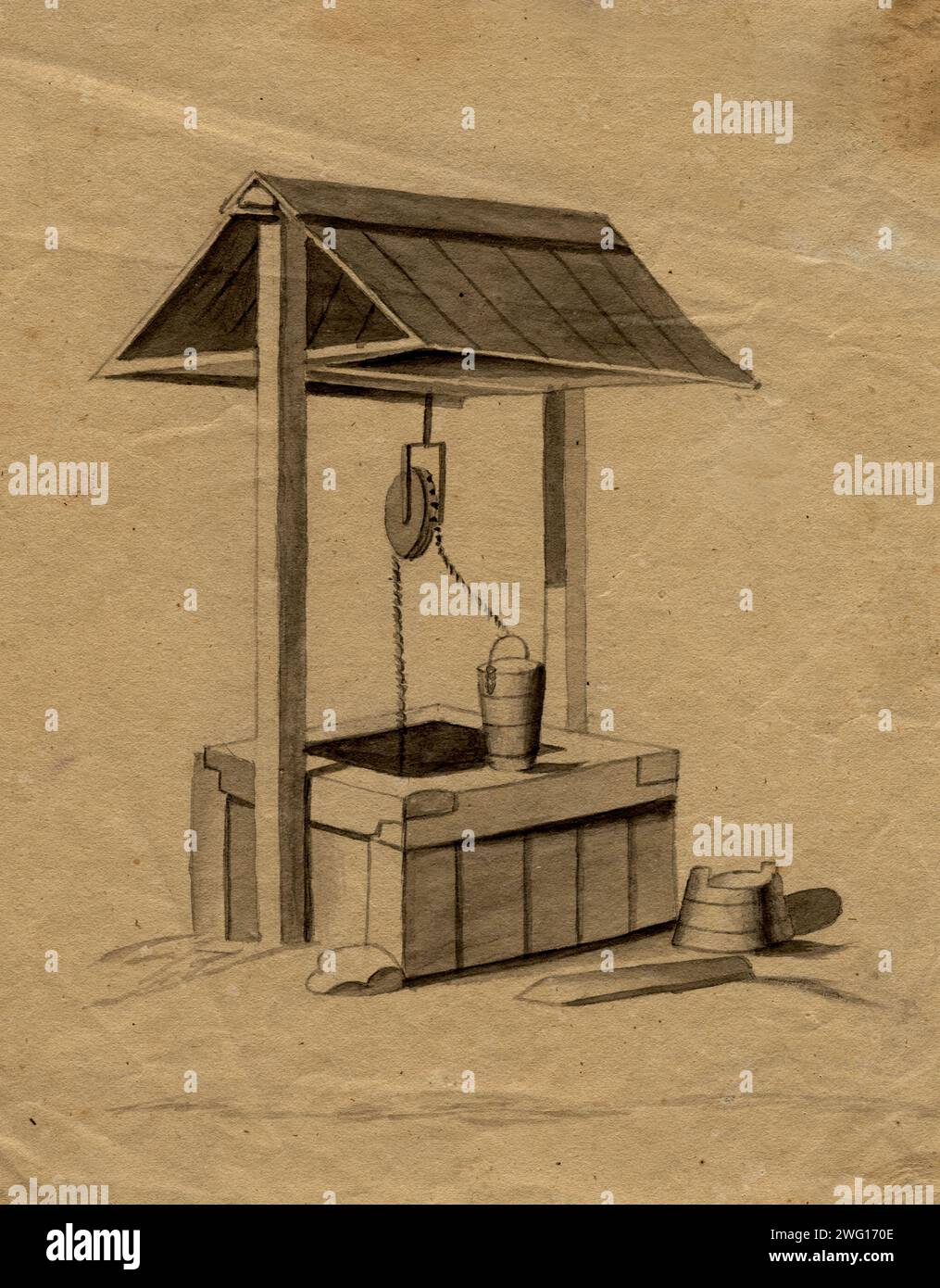 Well, 2nd half of 19th century. From a collection of 239 drawings and ...