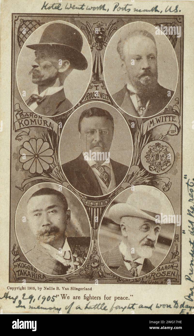 Portraits of envoys at the Portsmouth Peace Conference, Baron Komura ...