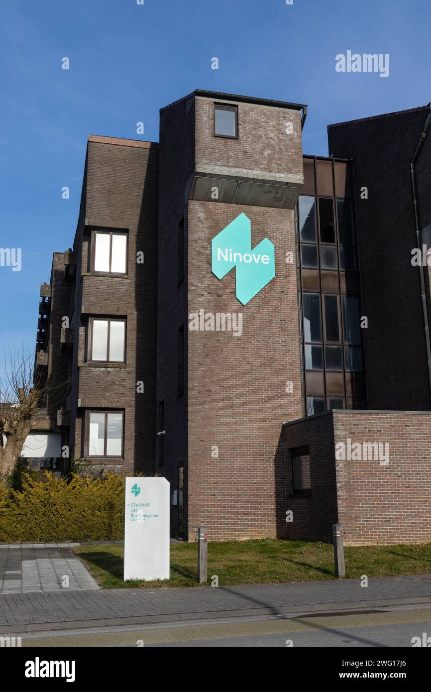 NINOVE, BELGIUM, 29 JANUARY 2024: The new Town Hall and local ...