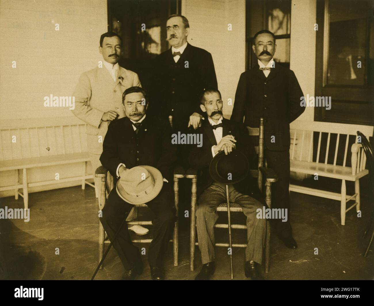 Japanese envoys Kogoro Takhira (seated, left), Jutaro¯ Komura (seated ...