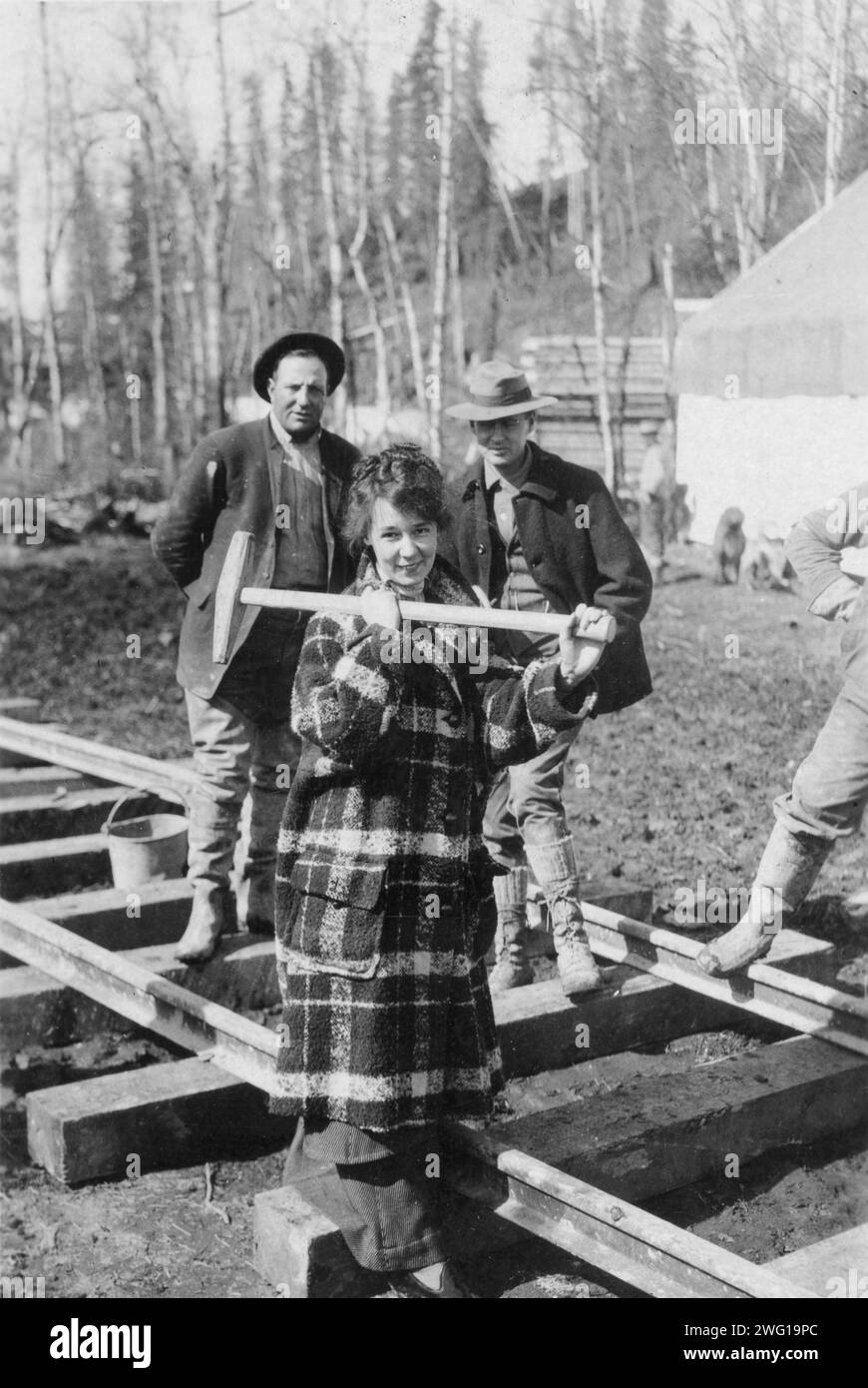 Martha White driving first spike in the government railway, between ...