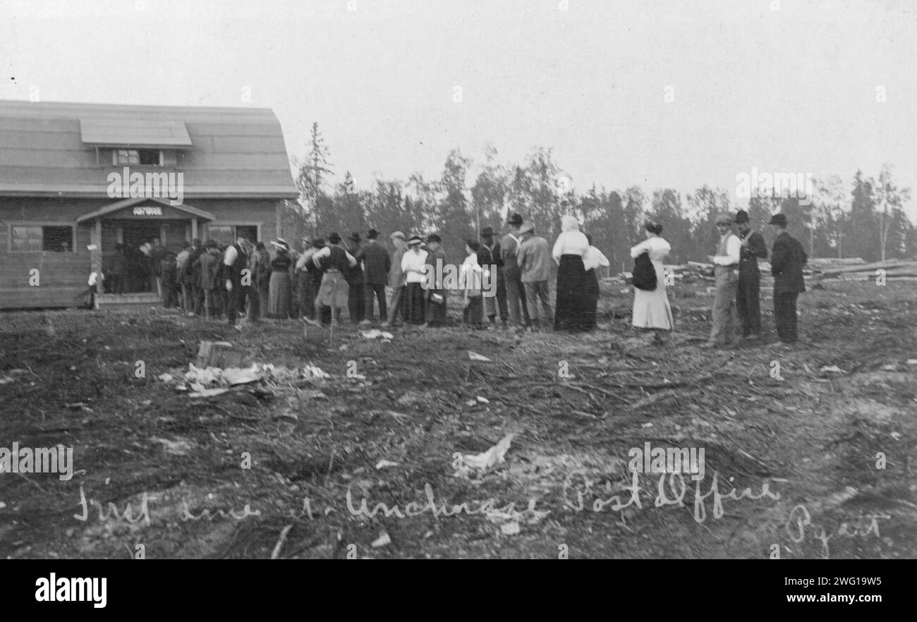 First line at Anchorage Post Office, between c1900 and c1930 Stock ...