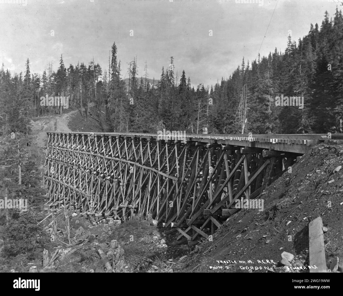 Railroad trestle bridge Black and White Stock Photos & Images - Alamy