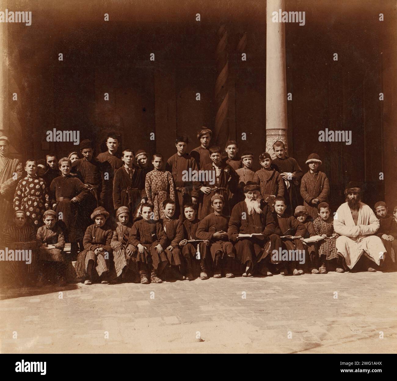 Jewish school children with a teacher, Samarkand, between 1905 and 1915. In album: Views in ...