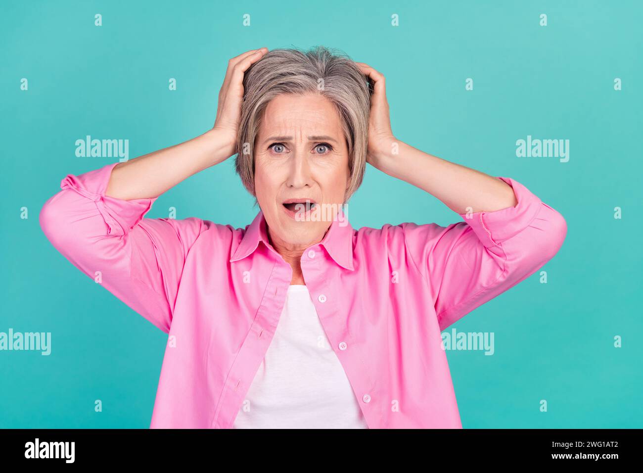Photo of upset old business woman overworked stressed when understand ...
