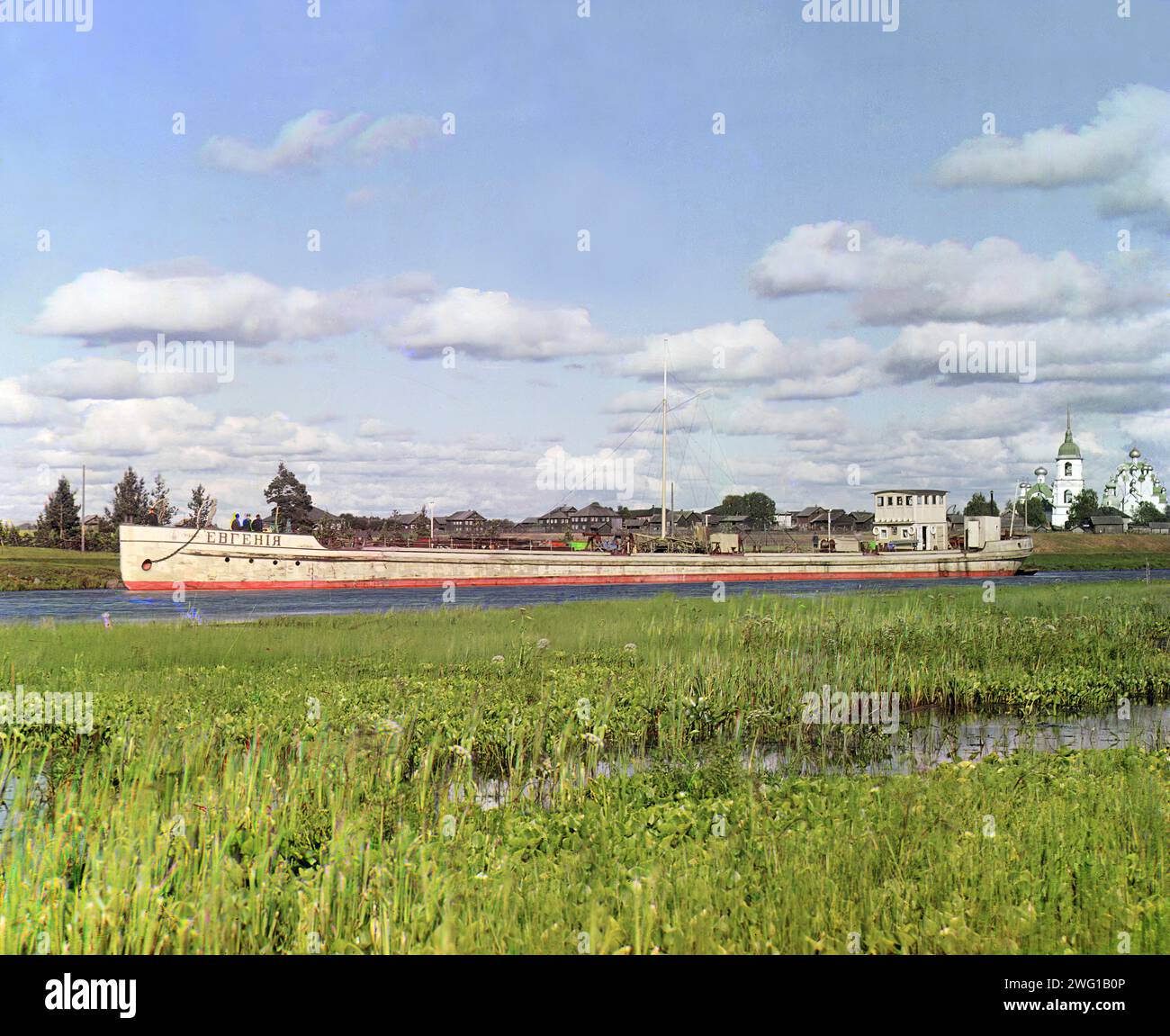 Tank barge of the Nobel brothers [Russian Empire], 1909. Vessel named ...