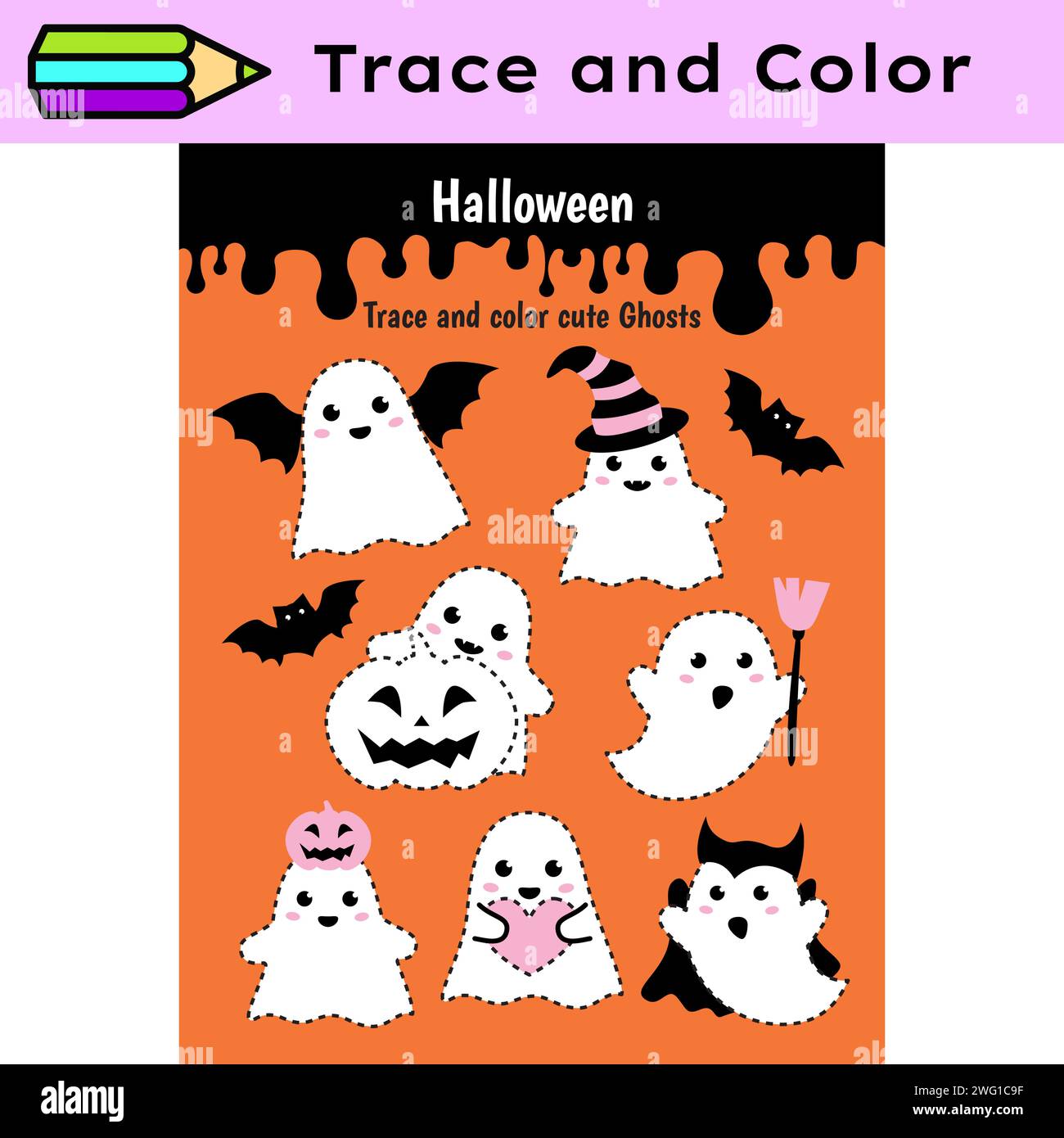 Pen tracing lines activity worksheet for children. Pencil control for ...