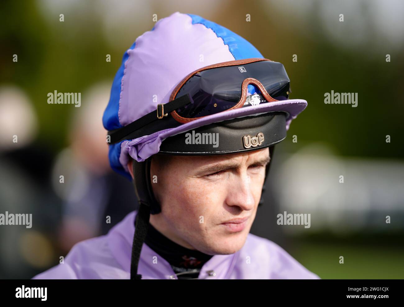 Jockey Dylan Hogan at Lingfield Park Racecourse, Surrey. Picture date ...