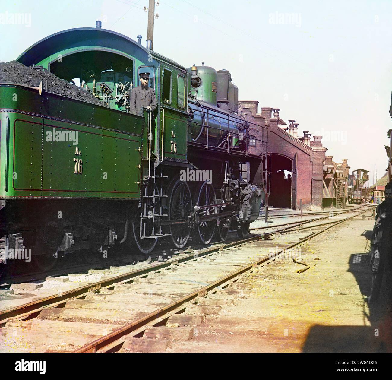 Locomotive and coal car at a railroad yard, [Russia?], between 1905 and ...