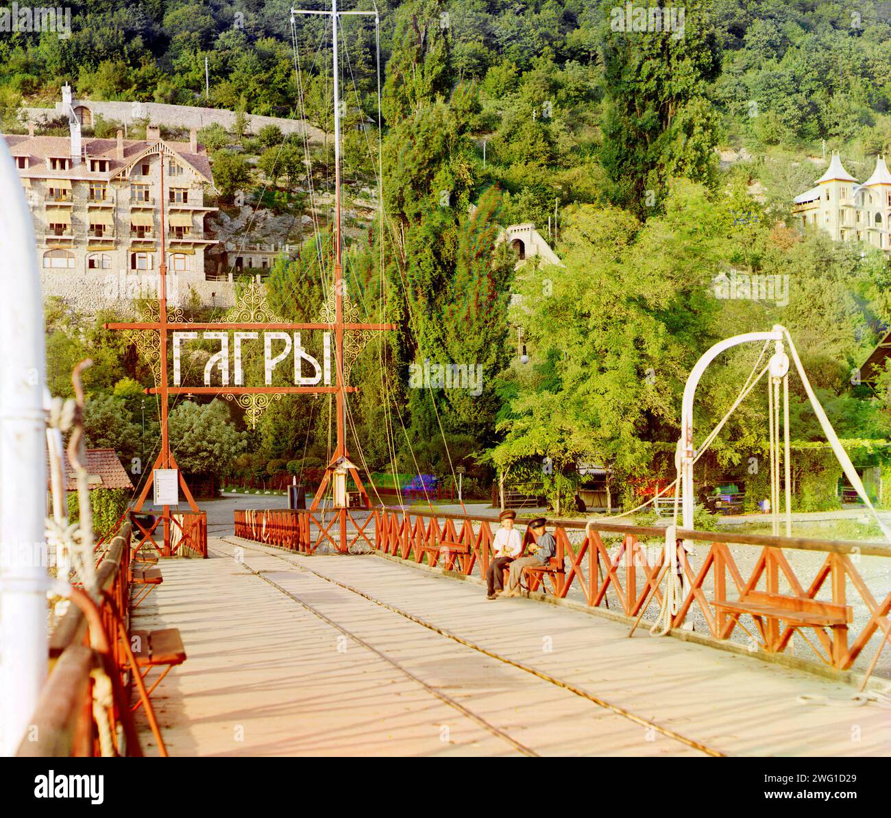 Gagra wharf, between 1905 and 1915. Resort on the Black Sea coast in ...