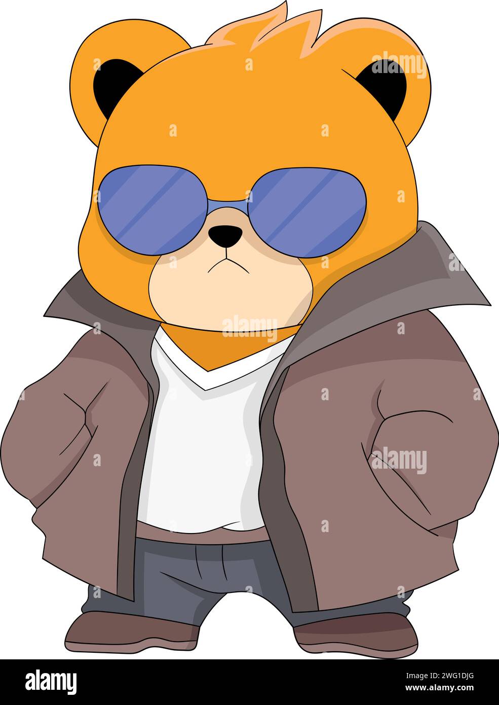 cool teddy bear wearing glasses and wearing a detective robe, creative ...