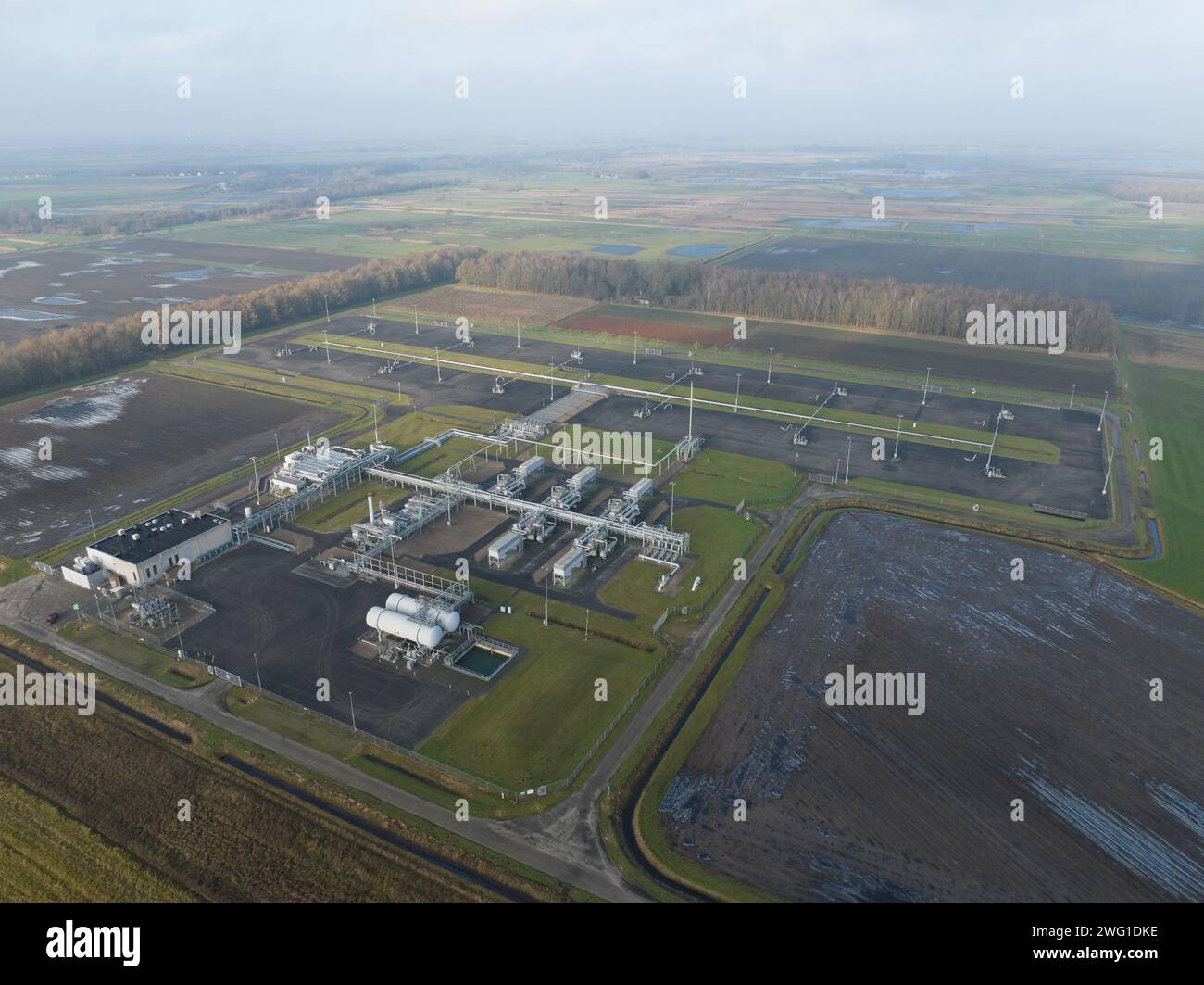 Natural gas extraction on one of the largest gas fields in europe ...