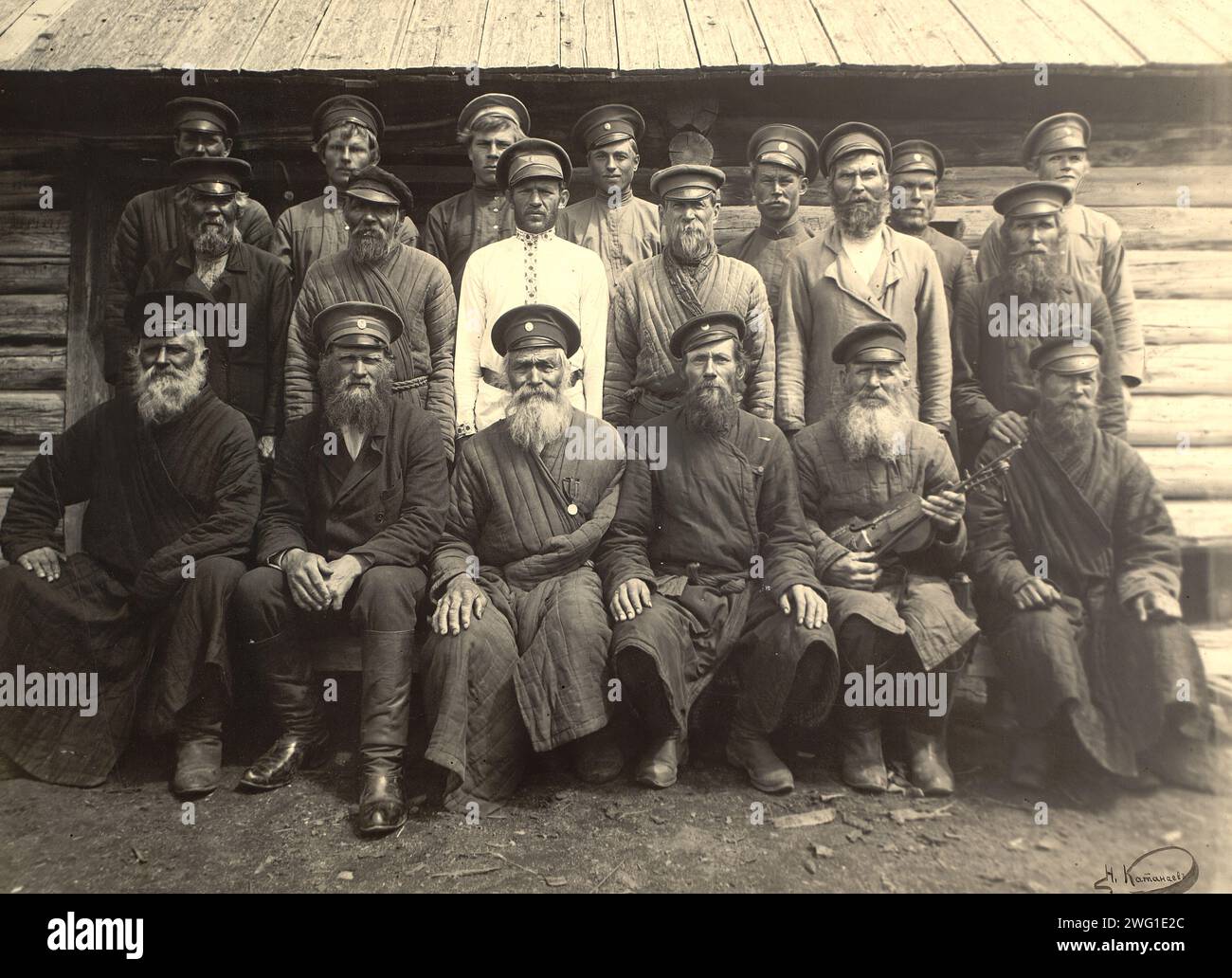 A group of old-timer Cossacks, 1909. This image is from Tipy kazakov ...
