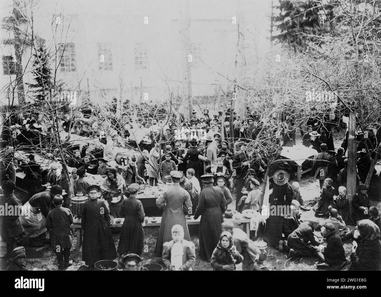 Public feeding of poor children in the Ascension Monastery, 1900. This ...