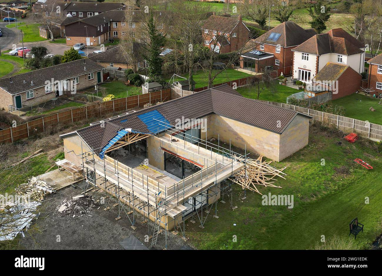 Work continues to demolish an unauthorised spa pool block at the home ...