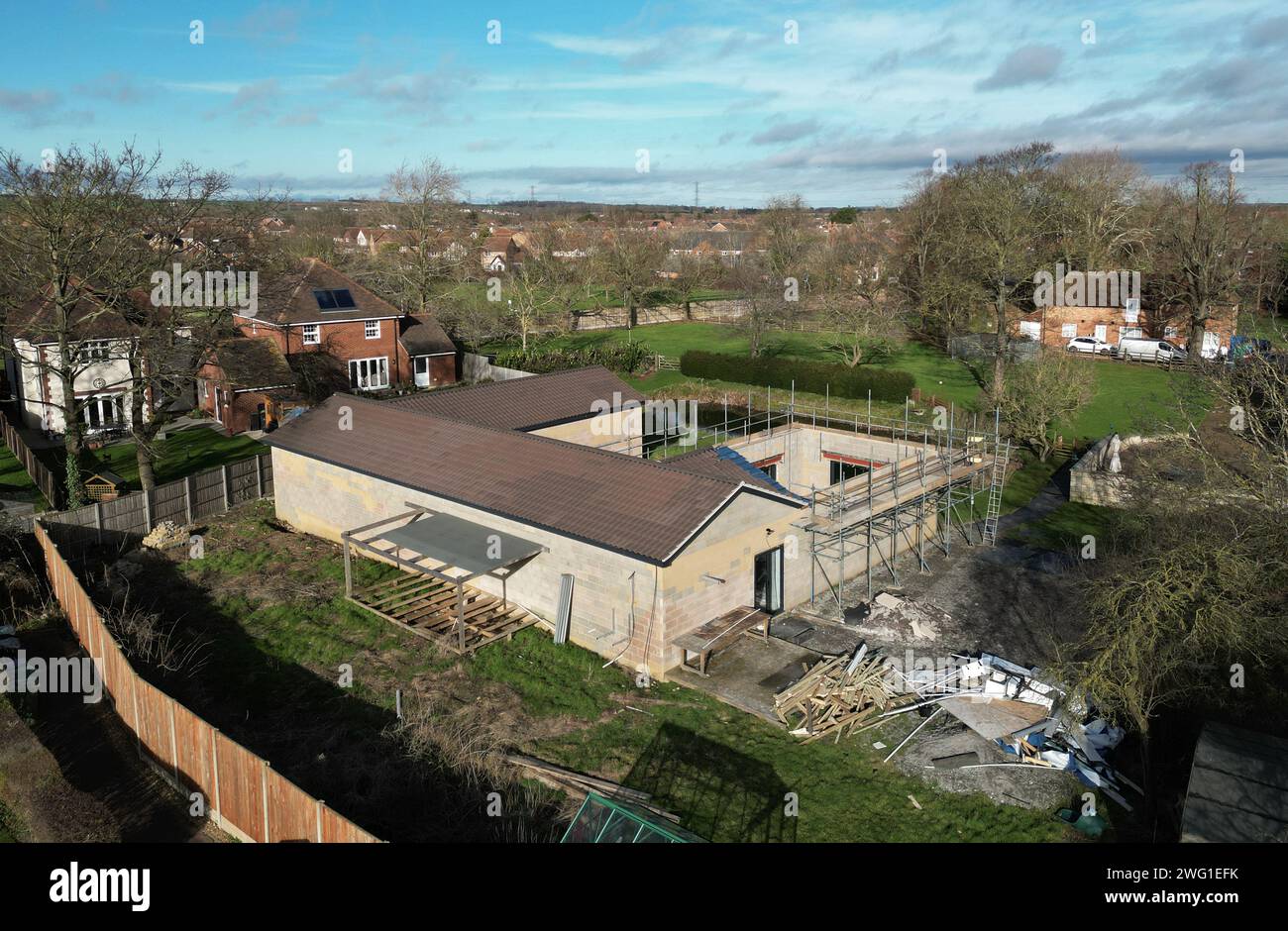 Work continues to demolish an unauthorised spa pool block at the home ...