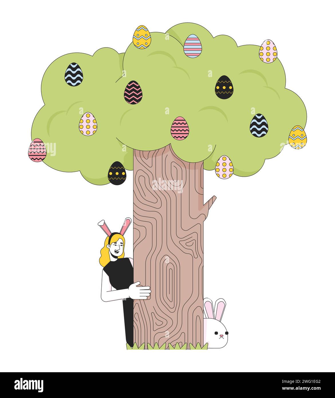 Peeking woman Stock Vector Images - Alamy