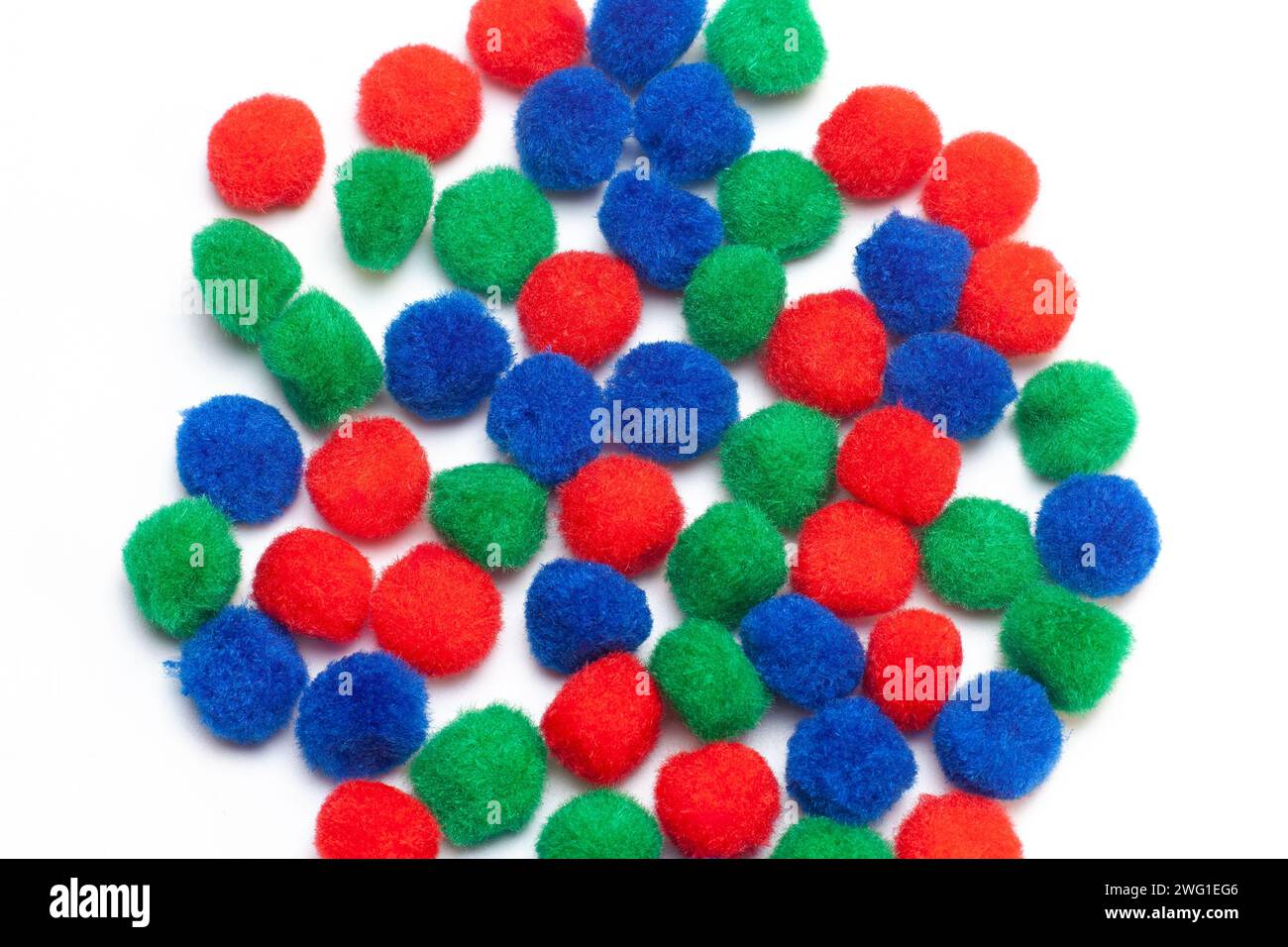 colorful fluffy balls isolated on white background Stock Photo - Alamy