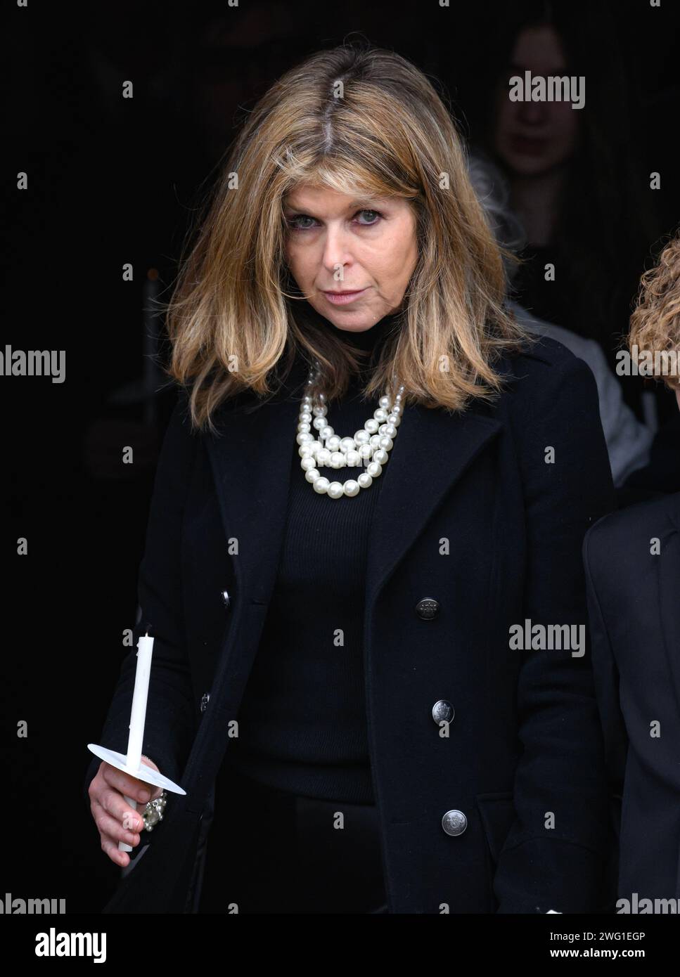London, UK. February 2nd, 2024. Kate Garraway at the funeral of Derek ...