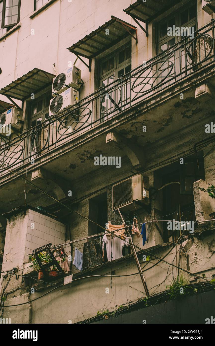 balcony with air conditioners in Shanghai, China Stock Photo - Alamy